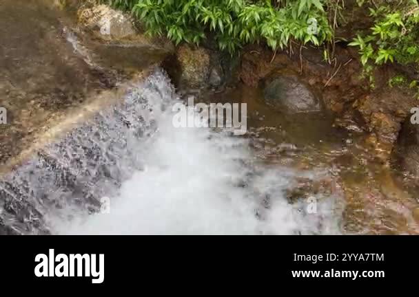 Close up view of river currents or water ripples. Clear fresh water ...