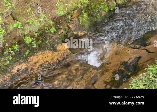 Close up view of river currents or water ripples. Clear fresh water ...