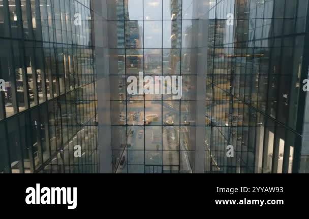 Vilnius, Lithuania -28th november, 2024: aerial view office worker walk ...