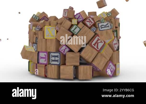 English alphabet box loop with white background Stock Video Footage - Alamy