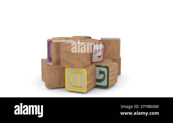 english alphabet box on white background Stock Video Footage - Alamy