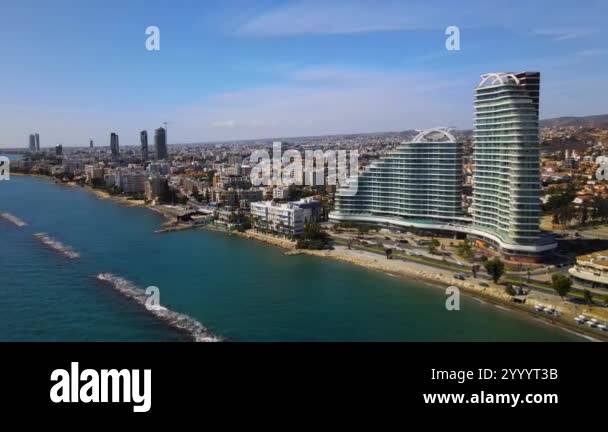 Aerial view of Limassol on a clear day. Majestic view of the most ...