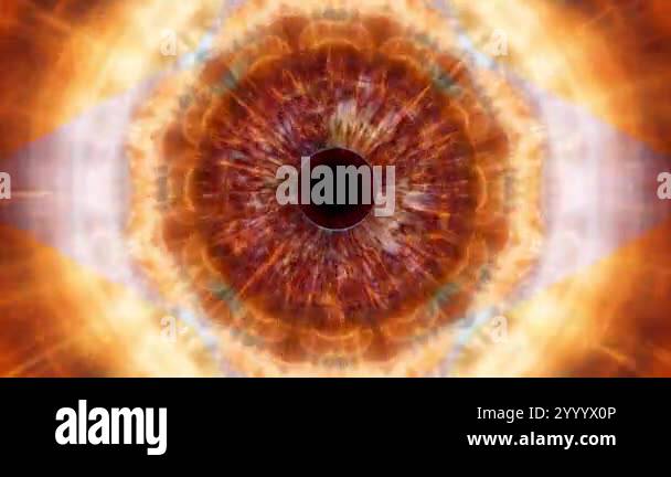 Detailed iris with dynamic psychedelic visuals. Motion graphics video ...