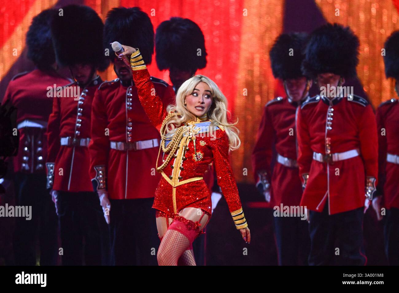 London, UK. 1 March 2025. Sabrina Carpenter performing at the BRIT ...