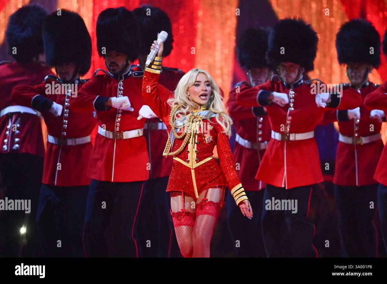 London, UK. 1 March 2025. Sabrina Carpenter performing at the BRIT ...