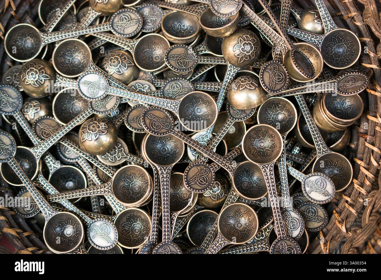 Vintage rustic cutlery in an old Bazaar place Stock Photo - Alamy