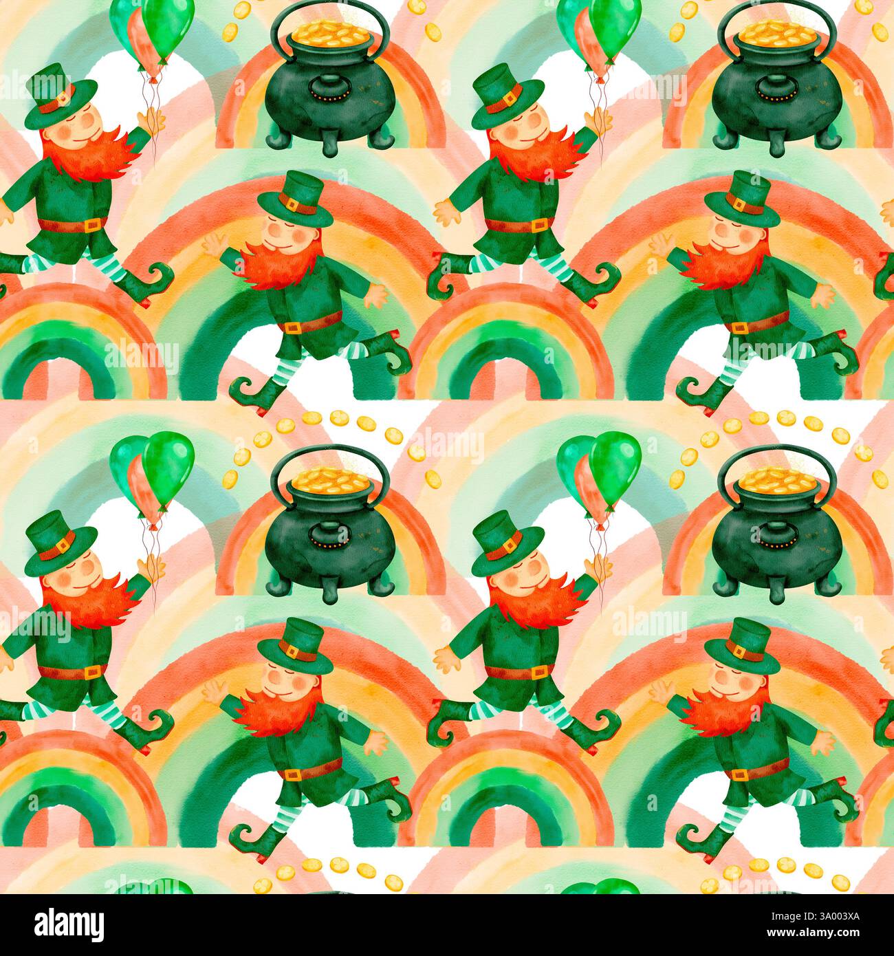 A fun and vibrant leprechaun pattern that celebrates St. Patricks Day ...