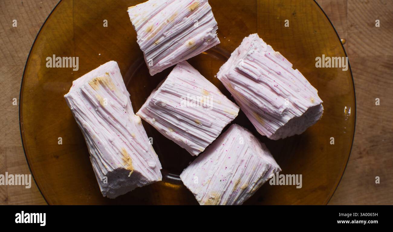 Overhead view of Nigerian Balewa candy, top view of hausa alewa candy ...