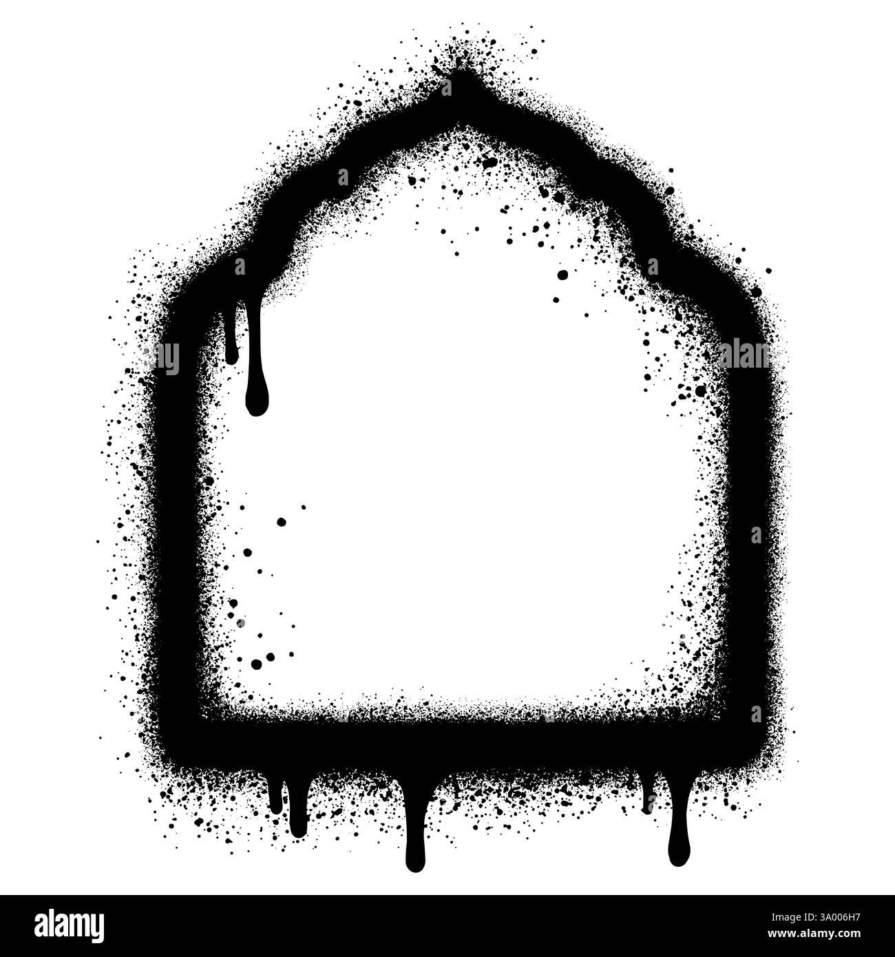 Islamic window shape in urban graffiti style with black spray paint ...