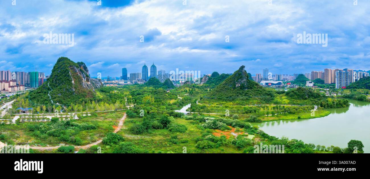 Aerial view of Shanshui Park, Guilin, Guangxi, China Stock Photo - Alamy