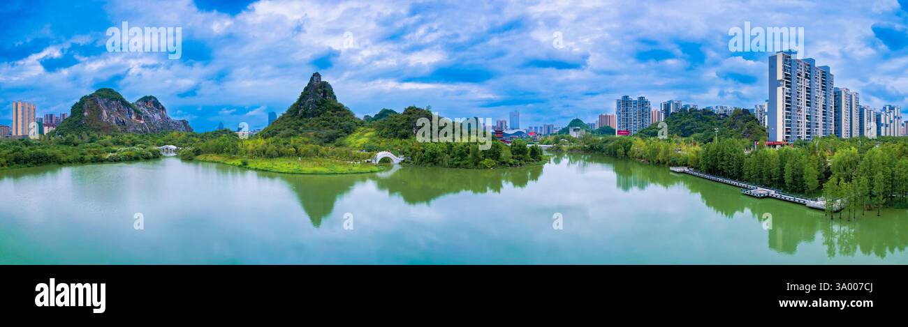 Aerial view of Shanshui Park, Guilin, Guangxi, China Stock Photo - Alamy
