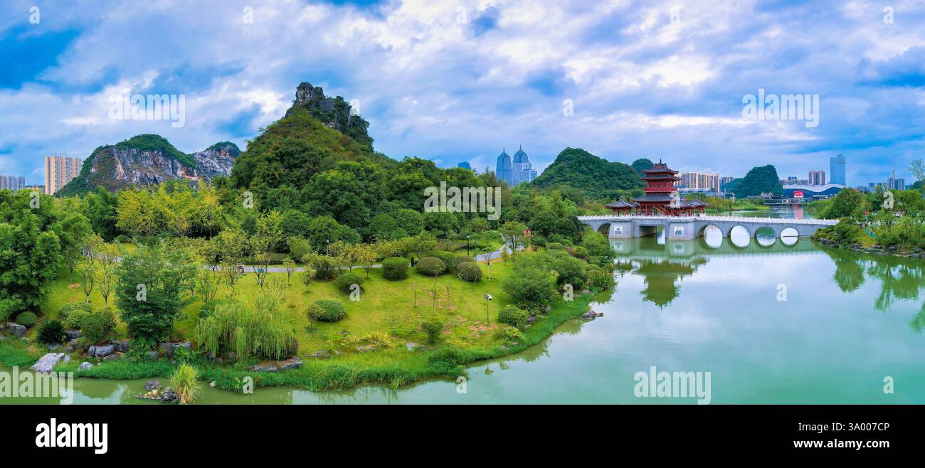 Aerial view of Shanshui Park, Guilin, Guangxi, China Stock Photo - Alamy