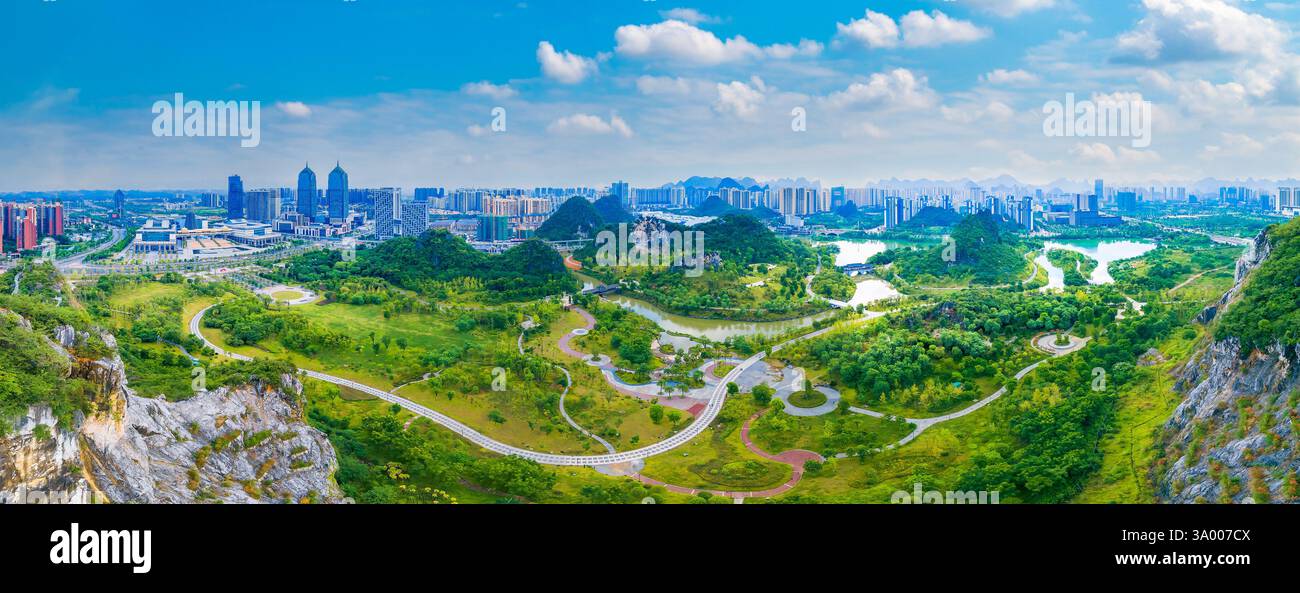 Aerial view of Shanshui Park, Guilin, Guangxi, China Stock Photo - Alamy