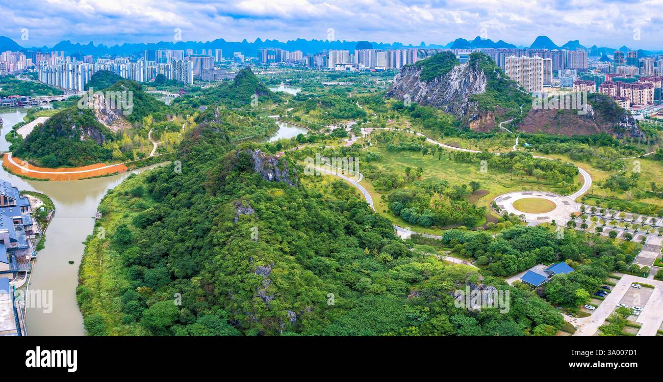 Aerial view of Shanshui Park, Guilin, Guangxi, China Stock Photo - Alamy