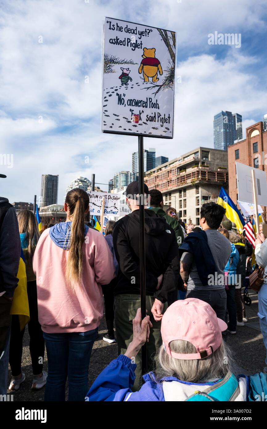 Seattle, USA. 1st Mar 2025. Supporters of Ukraine rallied on the ...