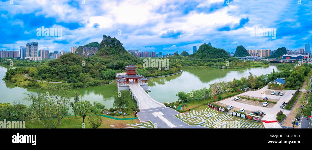 Aerial view of Shanshui Park, Guilin, Guangxi, China Stock Photo - Alamy