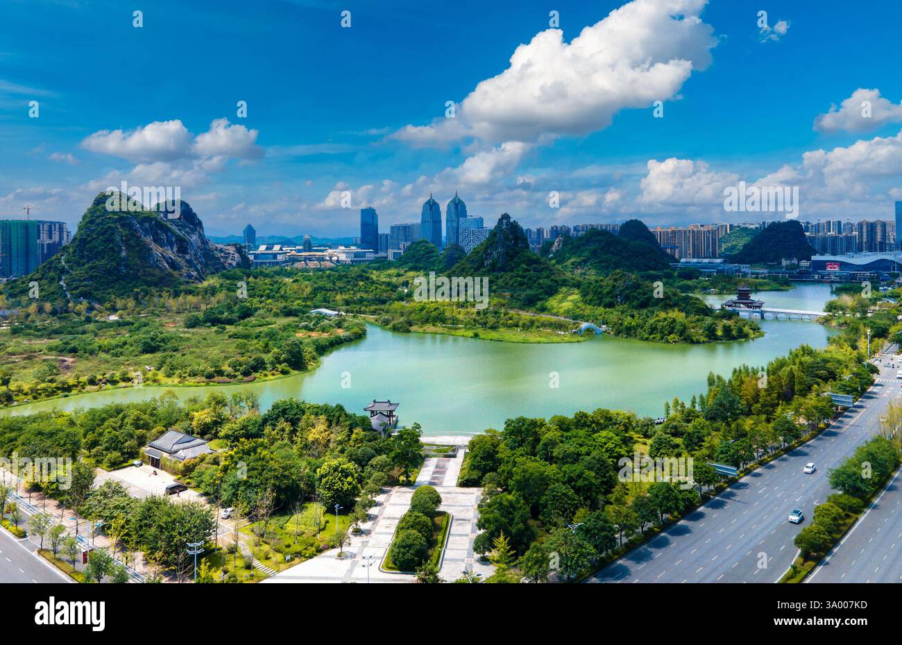 Aerial view of Shanshui Park, Guilin, Guangxi, China Stock Photo - Alamy
