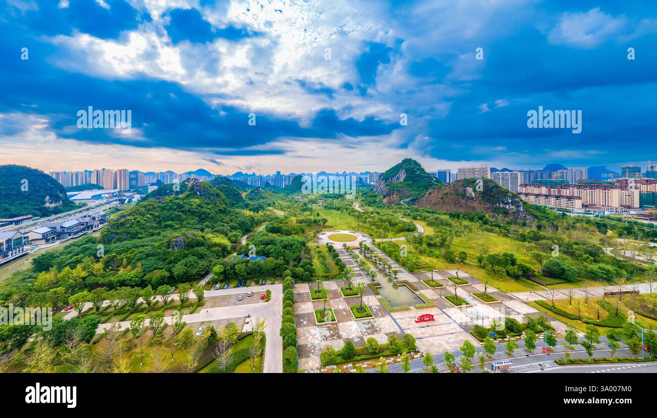 Aerial view of Shanshui Park, Guilin, Guangxi, China Stock Photo - Alamy