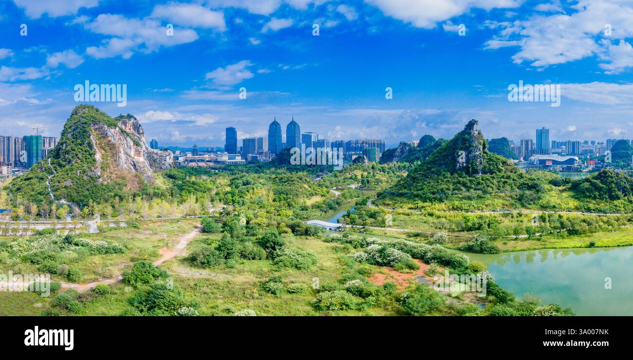 Aerial view of Shanshui Park, Guilin, Guangxi, China Stock Photo - Alamy