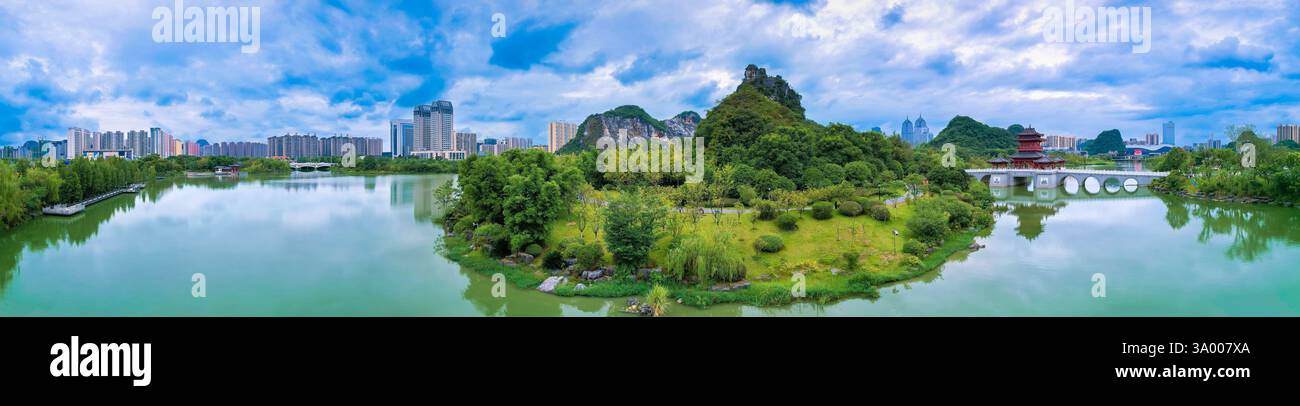 Aerial view of Shanshui Park, Guilin, Guangxi, China Stock Photo - Alamy