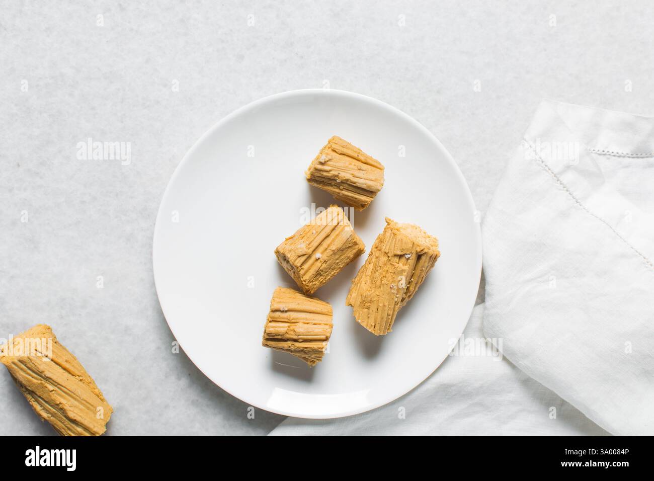 Overhead view of Nigerian Balewa candy, top view of hausa alewa candy ...