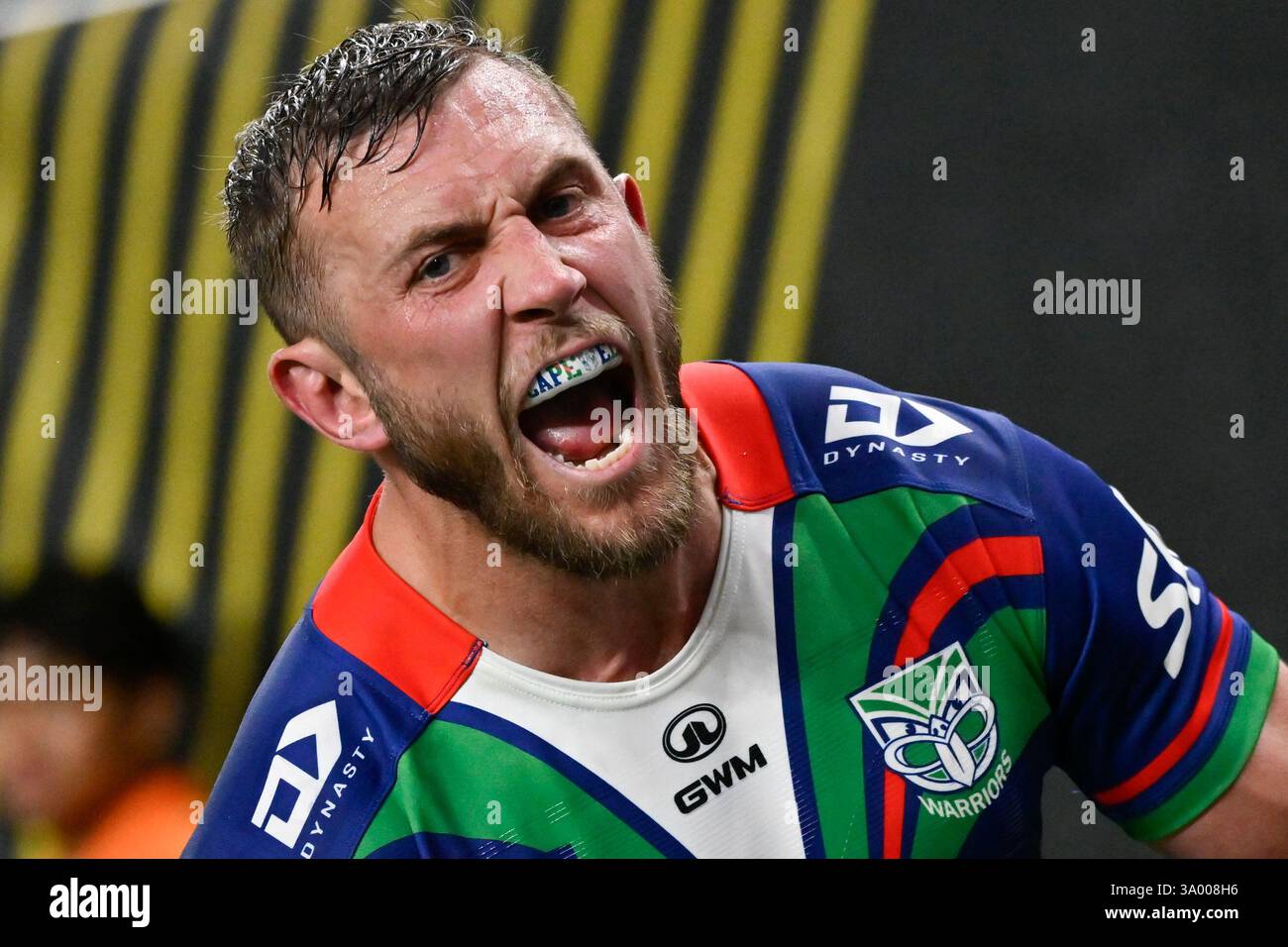 New Zealand Warriors Kurt Capewell reacts after scoring his team's ...