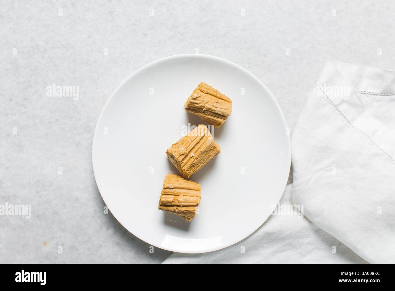 Overhead view of Nigerian Balewa candy, top view of hausa alewa candy ...
