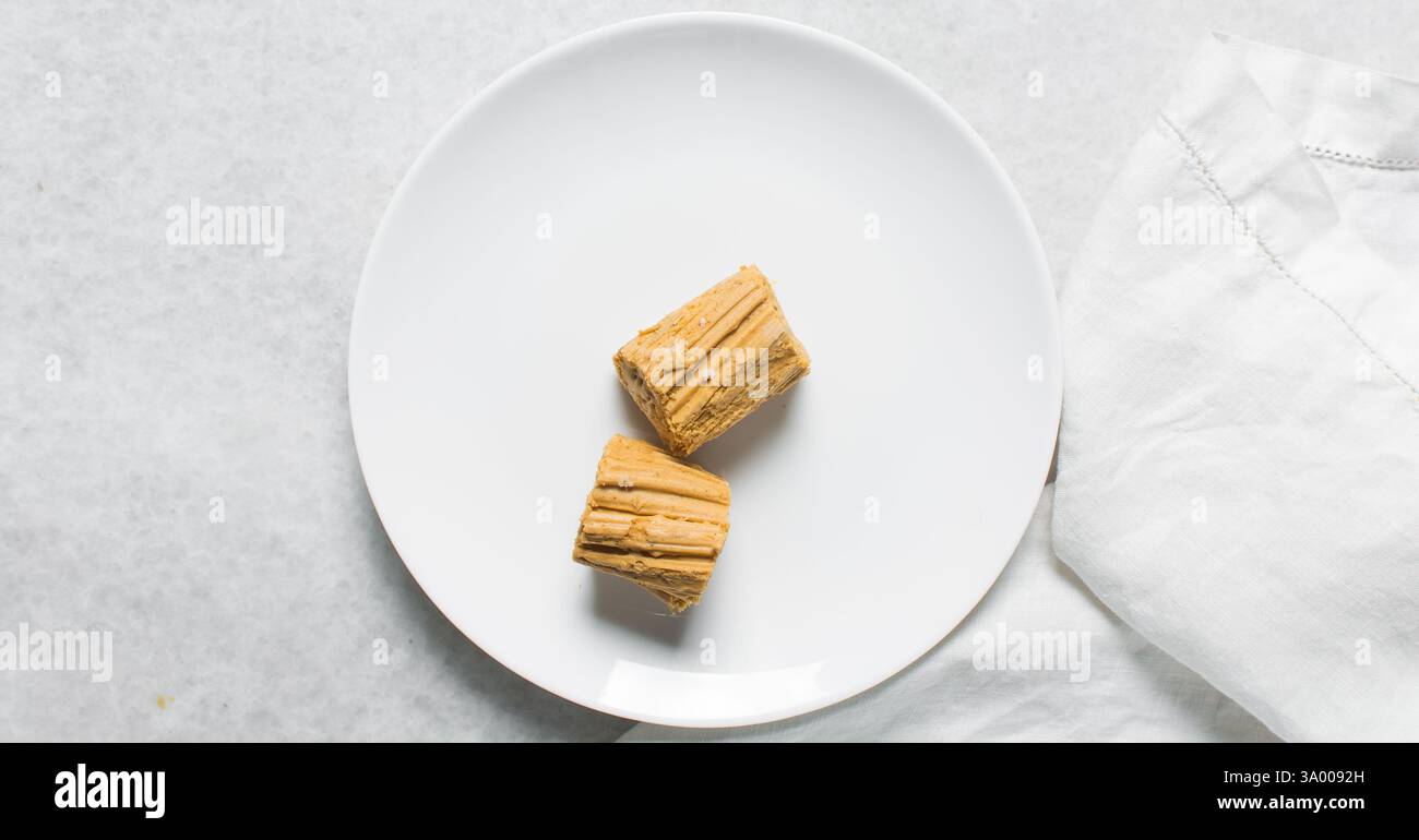 Overhead view of Nigerian Balewa candy, top view of hausa alewa candy ...