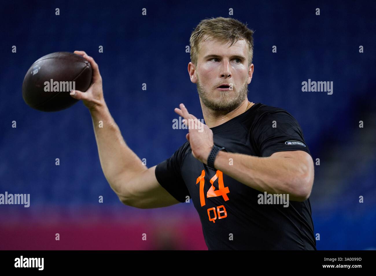 Louisville quarterback Tyler Shough runs a drill at the NFL football ...