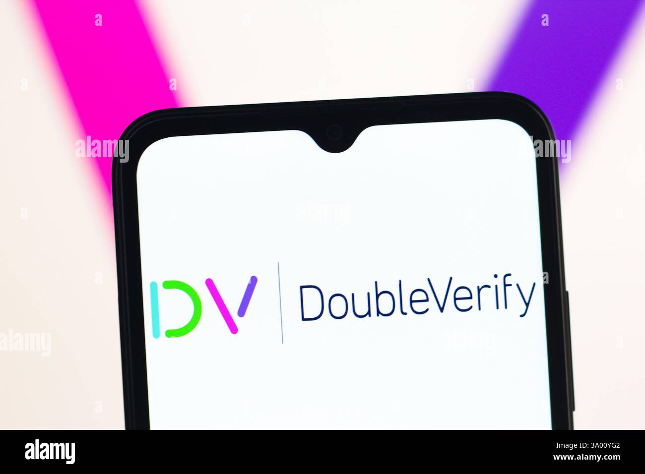 Canada. 01st Mar, 2025. In this photo illustration, the DoubleVerify logo is seen displayed on a ...