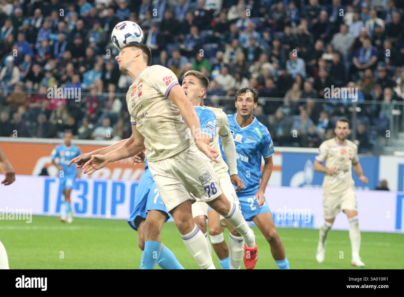 Saint Petersburg, Russia. 01st Mar, 2025. Igor Diveev (78) of CSKA, Aleksandr Sobolev (7) of ...