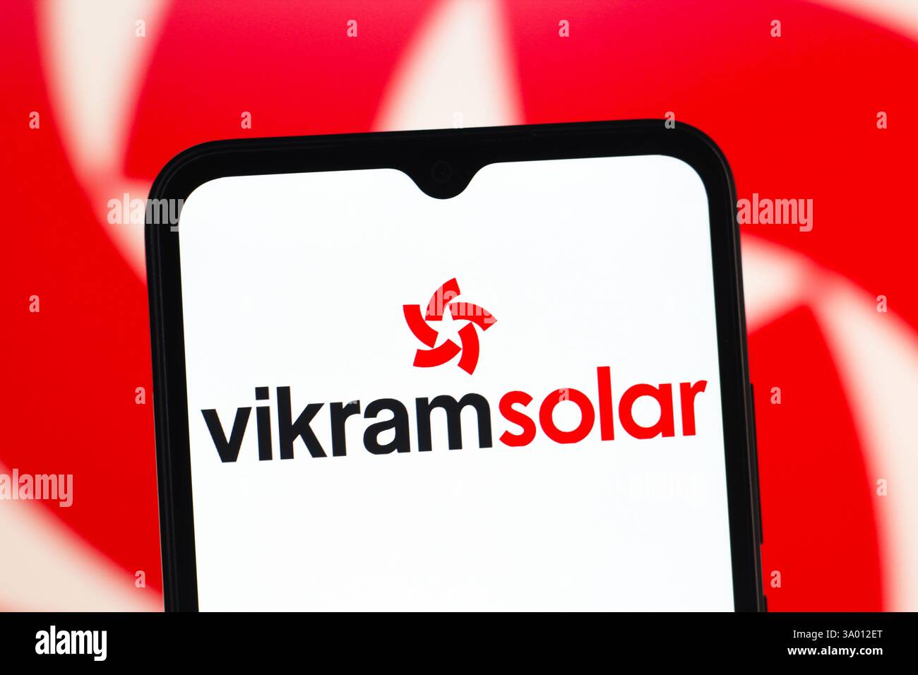 In this photo illustration, the Vikram Solar logo is seen displayed on ...