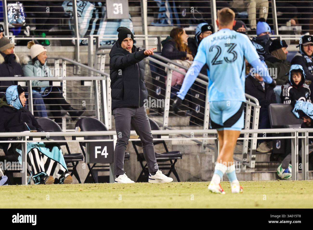 March 1st, 2025: Minnesota United Head Coach Eric Ramsay looks on ...
