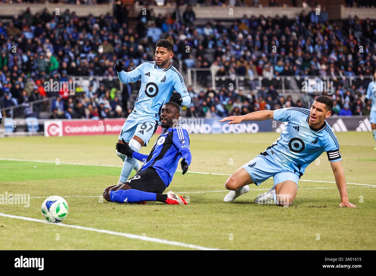 March 1st, 2025: CF MontrÃ©al forward Prince Osei Owusu (9) loses the ...