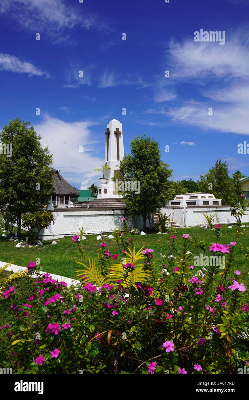 Religious Monument with Tropical Flowers in the Foreground Stock Photo ...