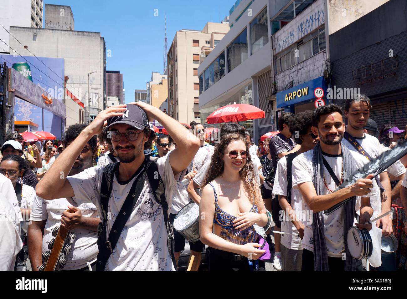 Revelers have fun at the carnival street in the Bollywood bloco party ...