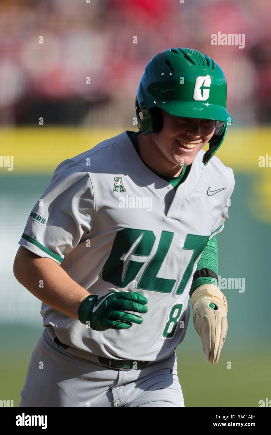 March 1, 2025: Noah Furcht (8) of Charlotte flashes a smile as he heads ...
