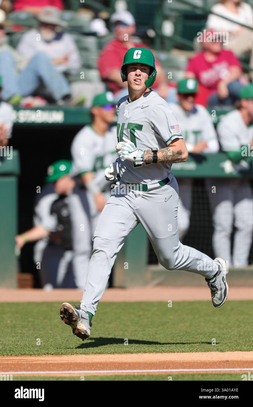 March 1, 2025: Charlotte base runner Cody Gunderson (22) comes down the ...