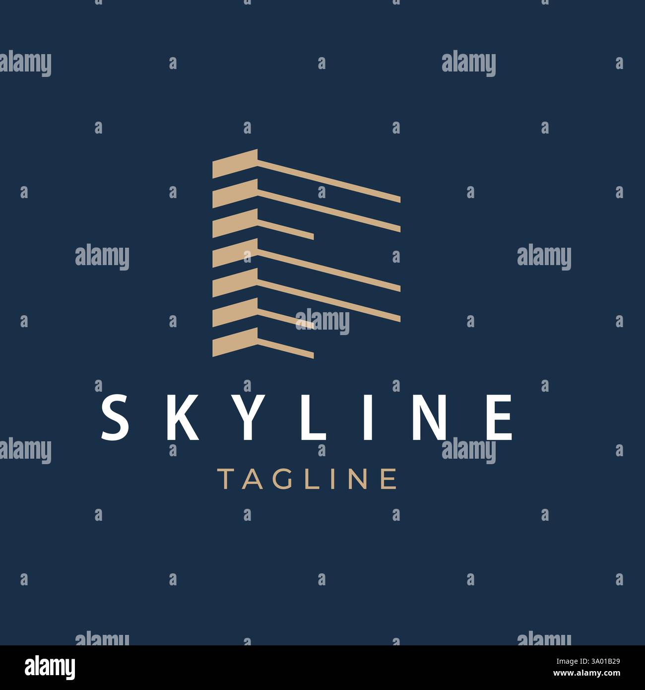 Modern F Shaped Building Logo Design Abstract Real Estate Illustration ...