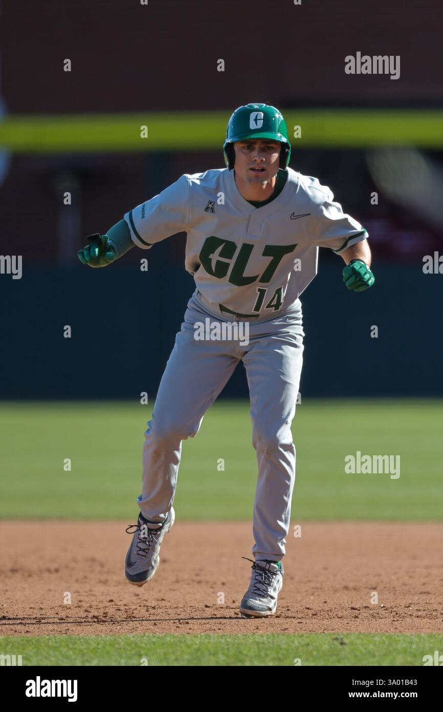 March 1, 2025: Chandler Riley (14) 49ers base runner works his way off ...