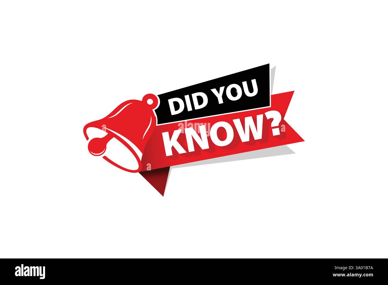 Did You Know label design with bell, ribbon and rays Stock Vector Image ...