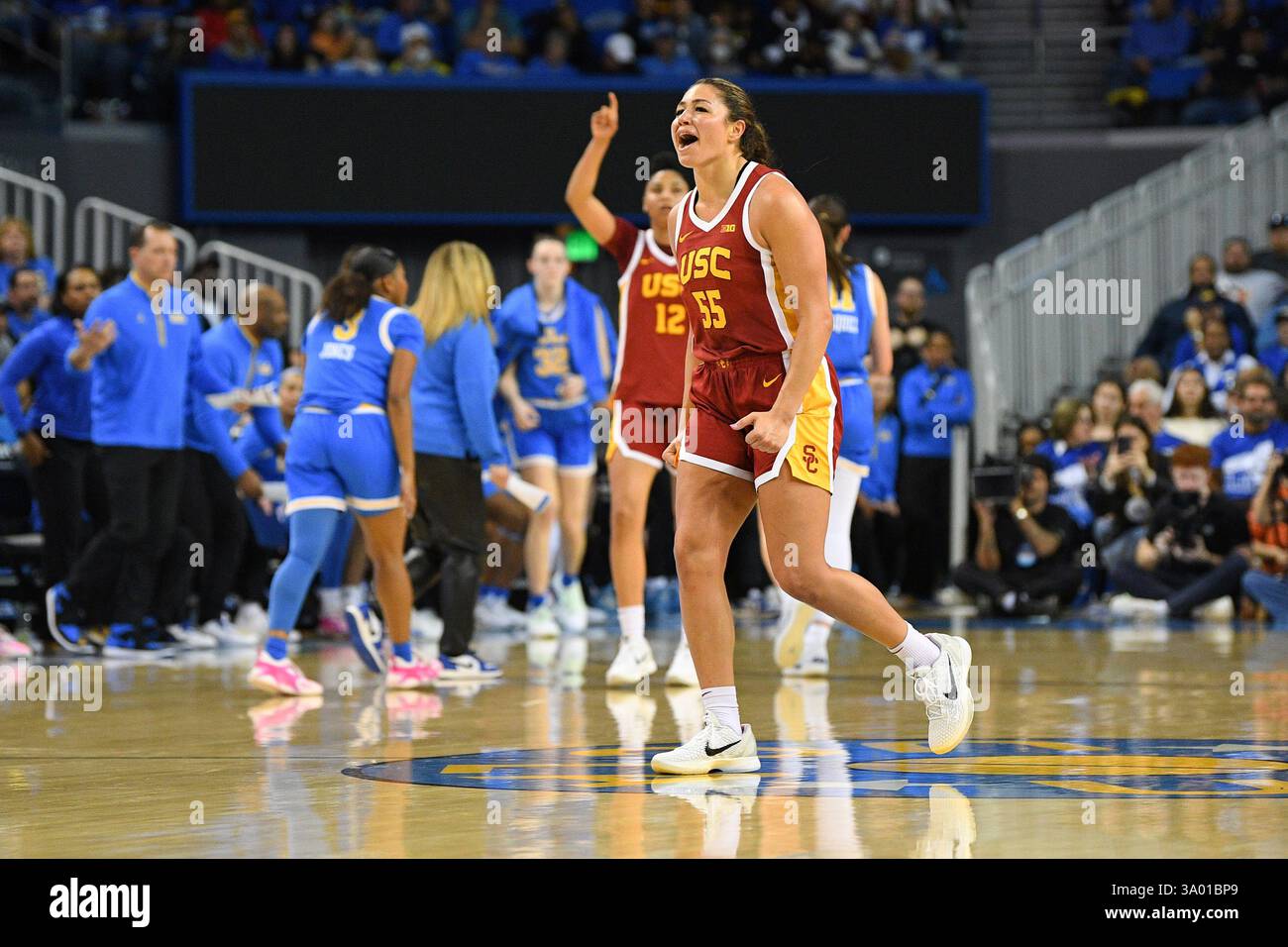 LOS ANGELES, CA - MARCH 01: USC Trojans guard Talia von Oelhoffen (55 ...