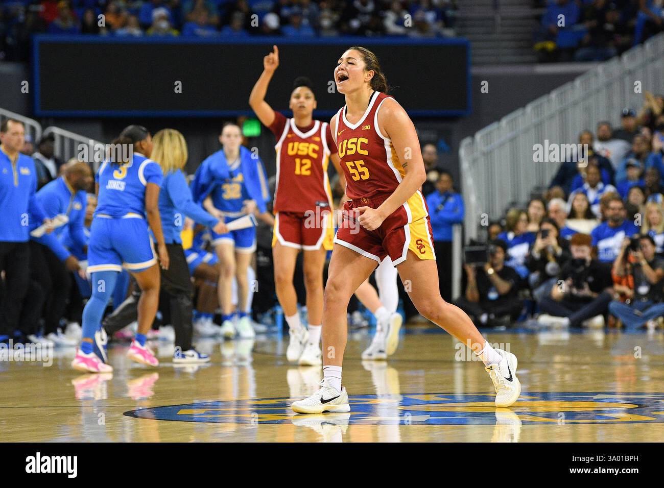 LOS ANGELES, CA - MARCH 01: USC Trojans guard Talia von Oelhoffen (55 ...