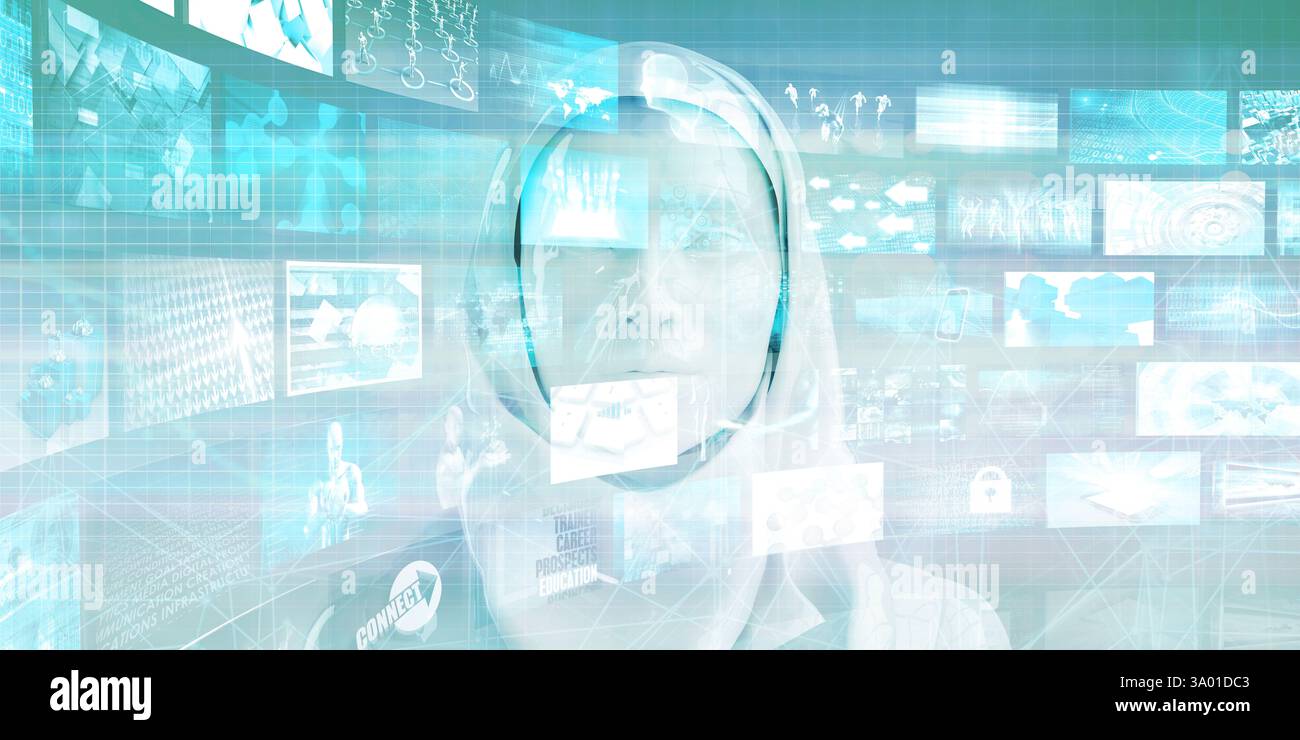 Technology Abstract with Binary Data Moving as Art Stock Photo - Alamy