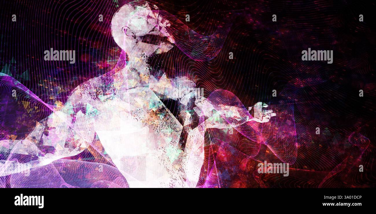 Surrealism Energy Inside Human Spirit Meditation Concept Stock Photo ...