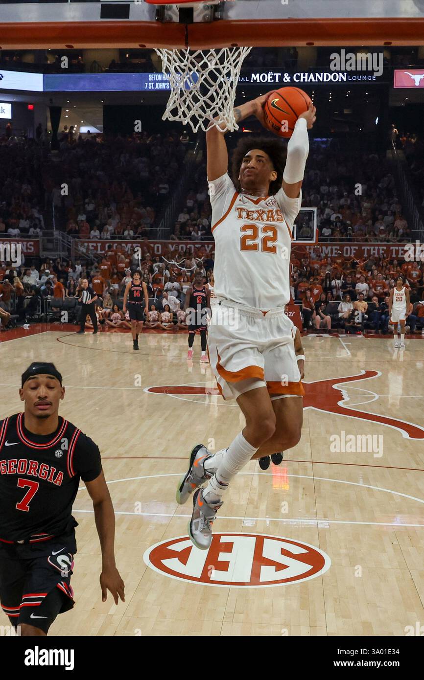 AUSTIN, TX - MARCH 01: Texas Longhorns forward Devon Pryor (22) flies ...