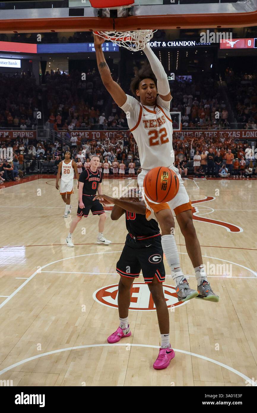AUSTIN, TX - MARCH 01: Texas Longhorns forward Devon Pryor (22) hangs ...