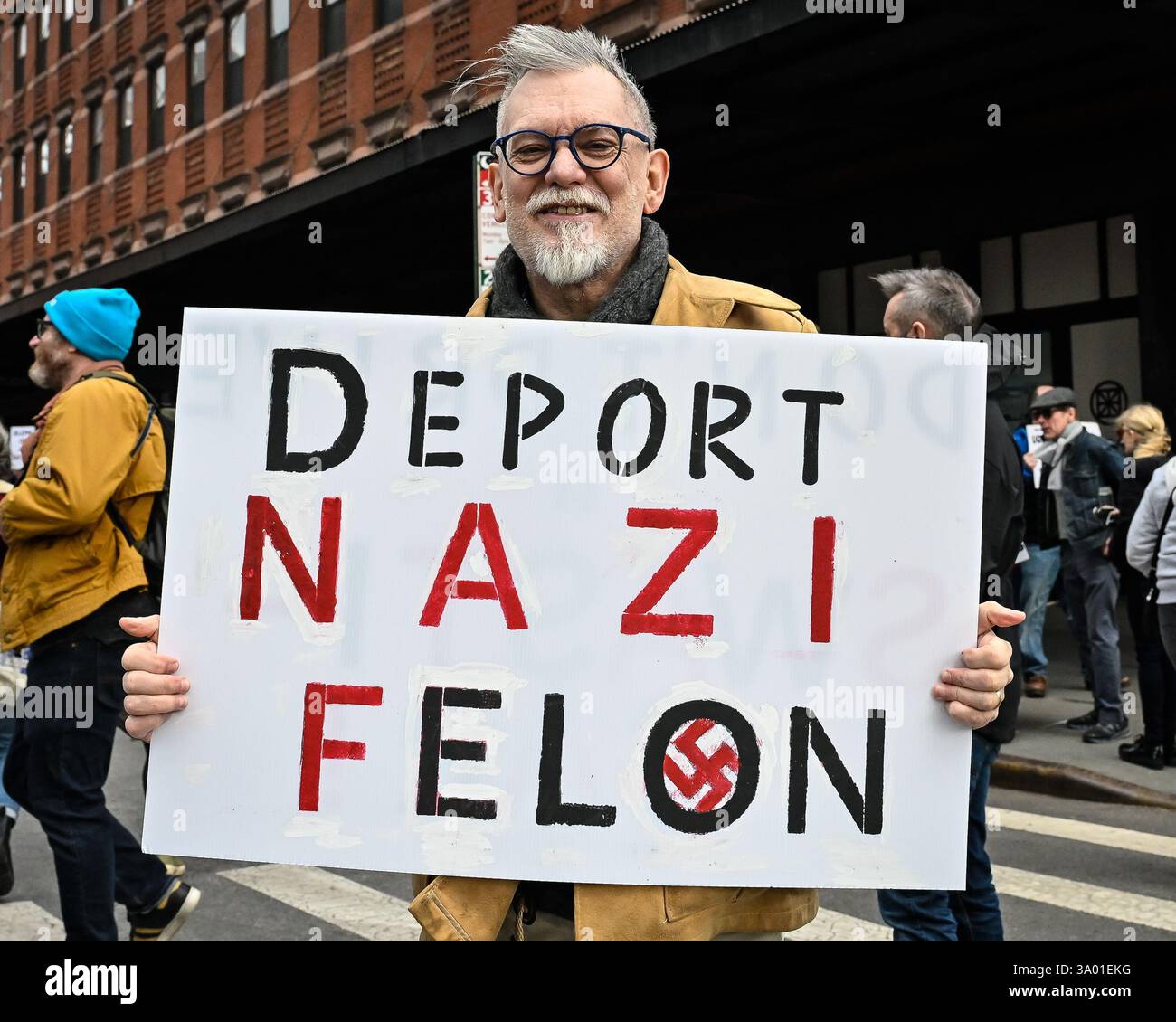 New Yorkers rallied outside the Tesla showroom protesting Elon Musk's ...