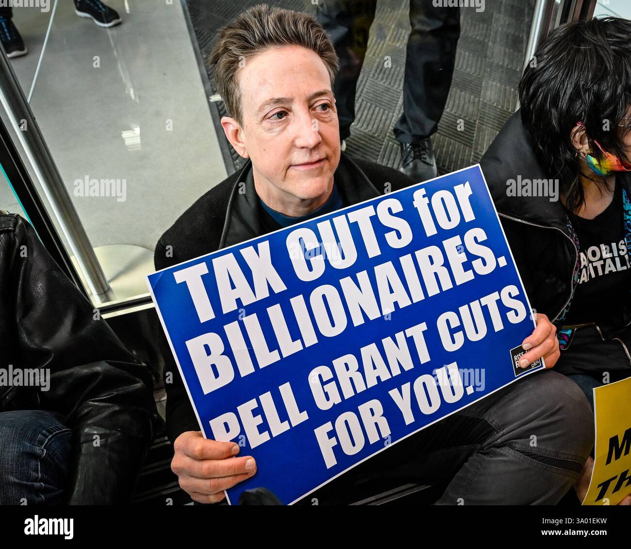 New York, USA. 01st Mar, 2025. Members of the political action group ...