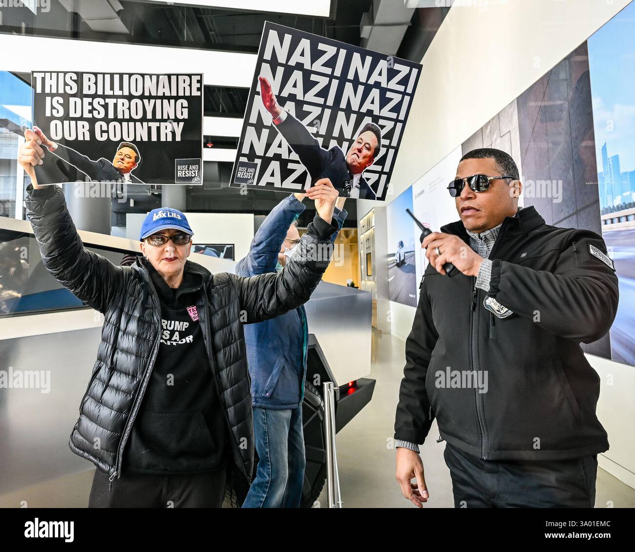 New York, USA. 01st Mar, 2025. Members of the political action group ...